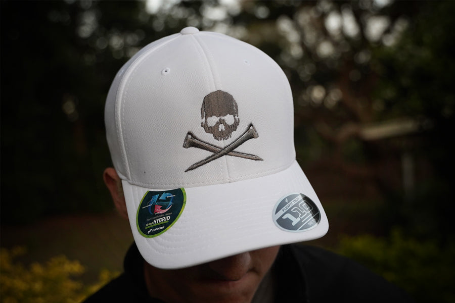 Skull & Tees Golf Hat / White – Stay The Course LLC